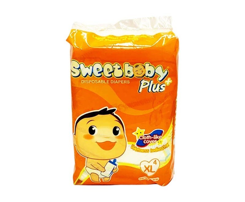 Sweet Baby Plus Disposable Diapers XL over 12kg (26lbs) 4 Diapers