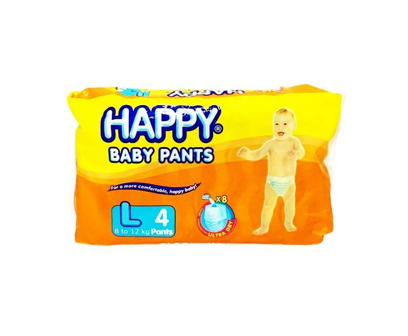 Happy Baby Pants Ultra Dry Large 8-12kg 4 Pants