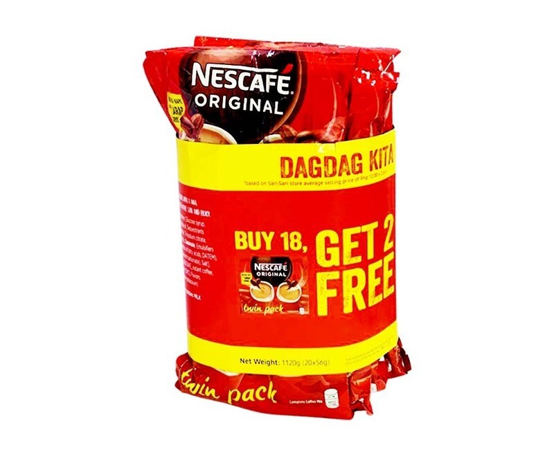 Nescafé Original Complete Coffee Mix Twin Pack (18+2 Packs x 56g)
