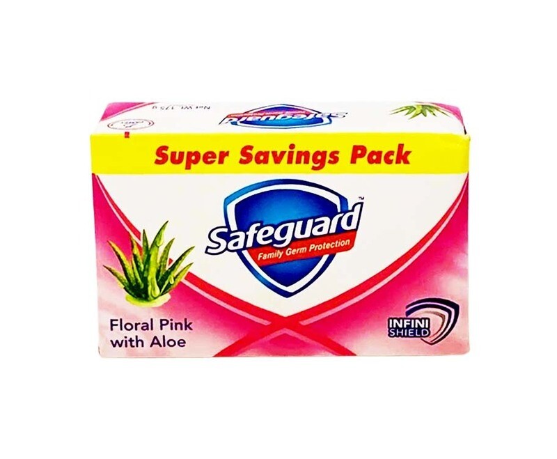 Safeguard Family Germ Protection Floral Pink with Aloe InfiniShield 175g