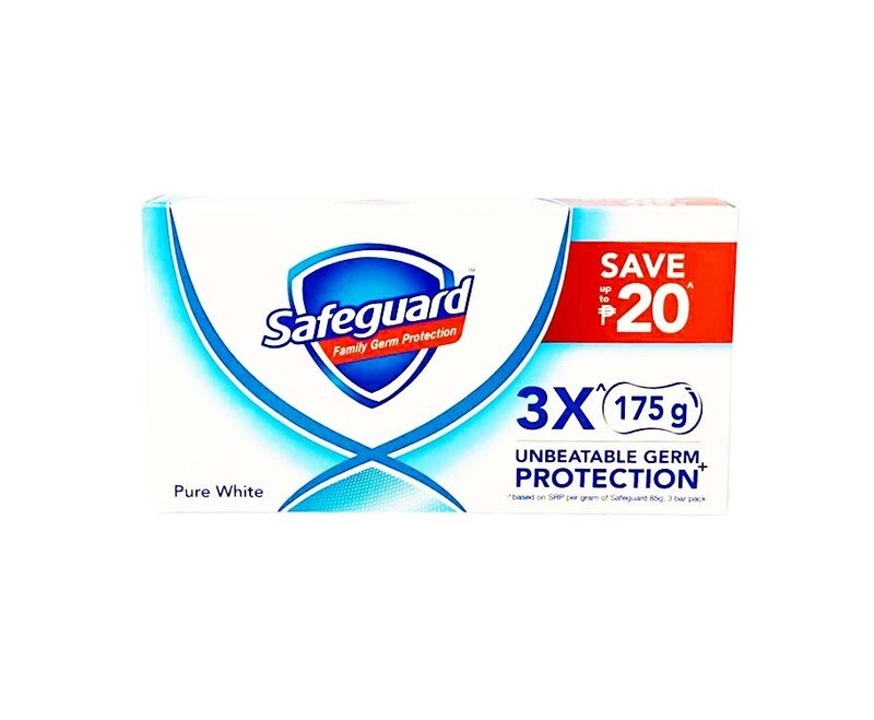 Safeguard Family Germ Protection Pure White (3 Packs x 175g)