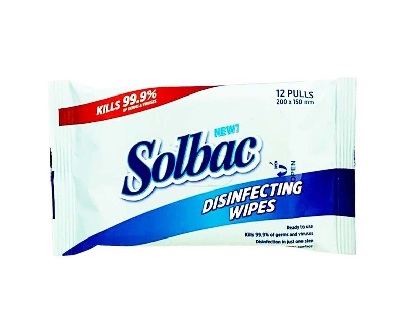 Solbac Disinfecting Wipes 12 Pulls