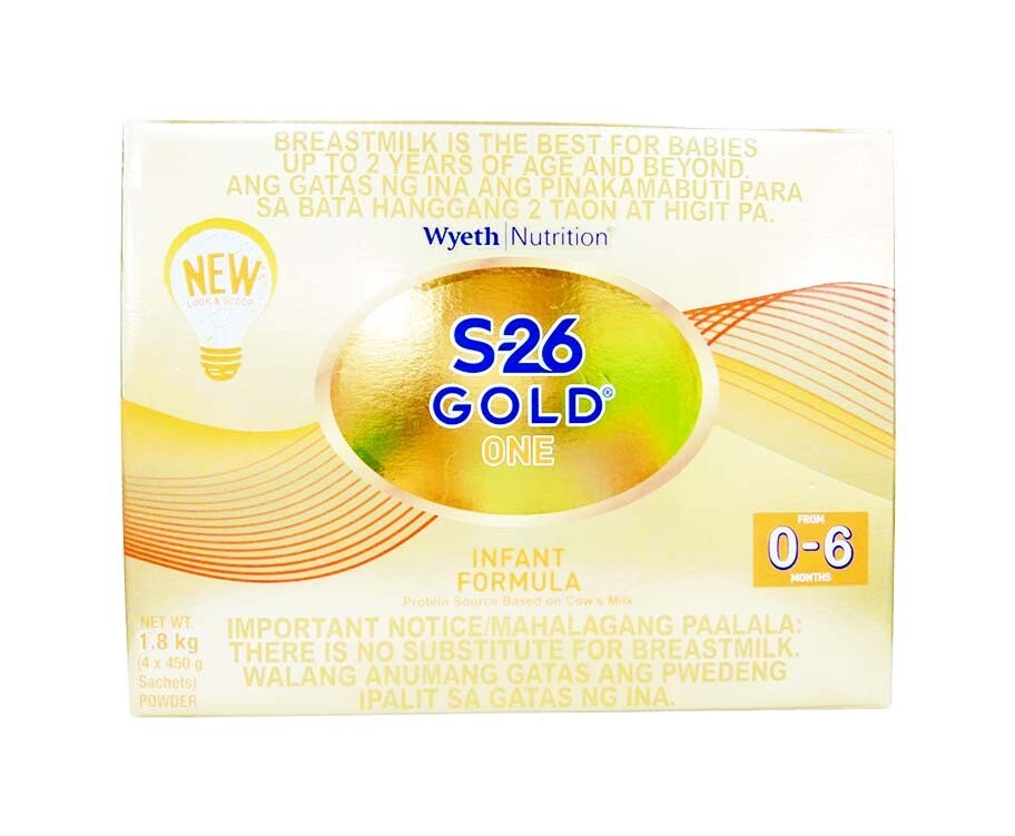Wyeth Nutrition S-26 Gold One Infant Formula From 0-6 Months 1.8kg (4 ...
