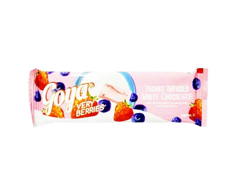 Goya Very Berries Yogurt Infused White Chocolate with Handpicked Strawberries and Blueberries 35g
