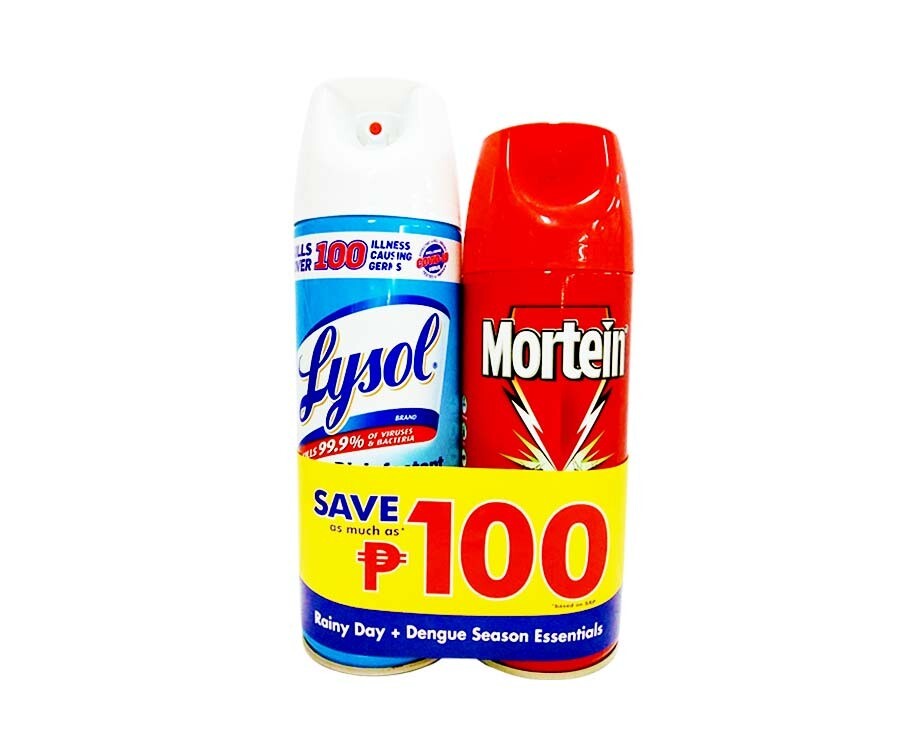 Lysol Disinfectant Spray Crisp Linen Scent 340g + Mortein Multi-Insect ...