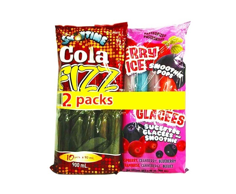 Snowtime Cola Fizz (10 Packs x 90mL) + Snowtime Berry Ice Smoothie Pops ...