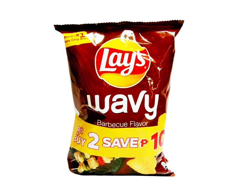 Lay's Wavy Barbeque Flavor Potato Chips (2 Packs x 50g)