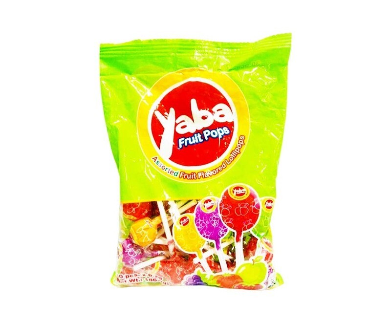 Yaba Fruit Pops Assorted Fruit Flavored Lollipops 35 Pieces 217g