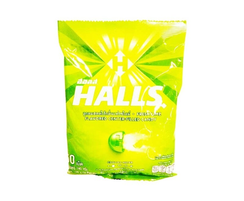 Halls Fresh Lime Flavored Center-Filled Candy 50 Pieces 140g