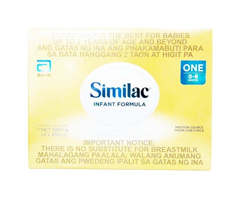 Abbott Similac Infant Formula One 0-6 Months (4 Packs x 450g) 1800g