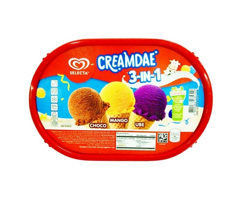Selecta Creamdae 3-in-1 Choco + Mango + Ube 1L