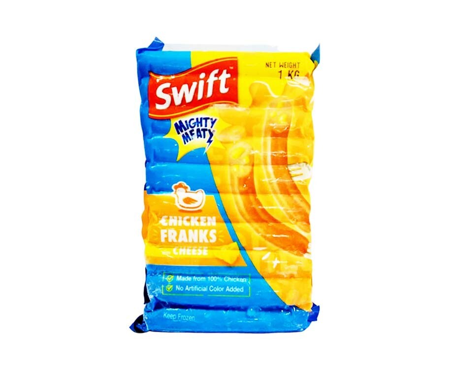 Swift Mighty Meaty Chicken Franks Cheese 1kg