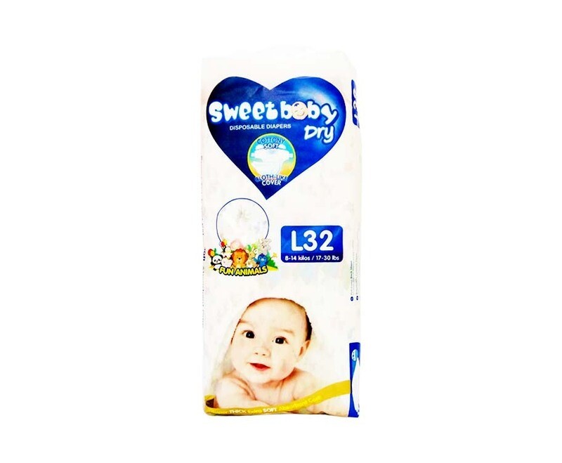 Sweet Baby Dry Disposable Diapers Large (8-14kg/ 17-30lbs) 32 Diapers