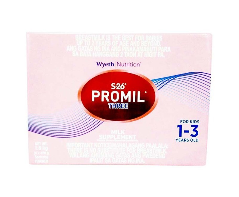 Wyeth Nutrition S-26 Promil Three Milk Supplement For Kids 1-3 Years ...