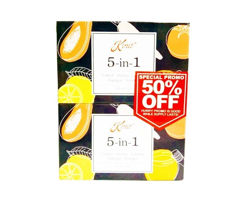 Kinis 5-in-1 Carrot-Honey-Lemon-Papaya-Tomato Soap (2 Packs x 135g)