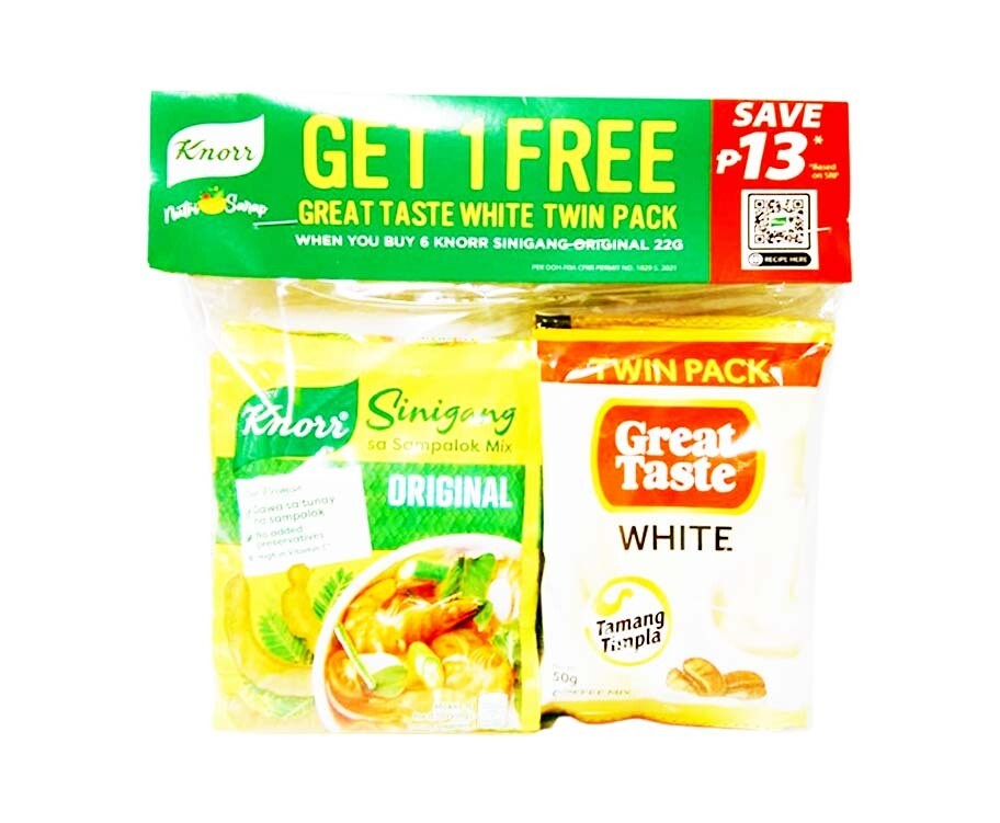 Knorr Sinigang sa Sampalok Mix Original (6 Packs x 22g) + Free Great ...