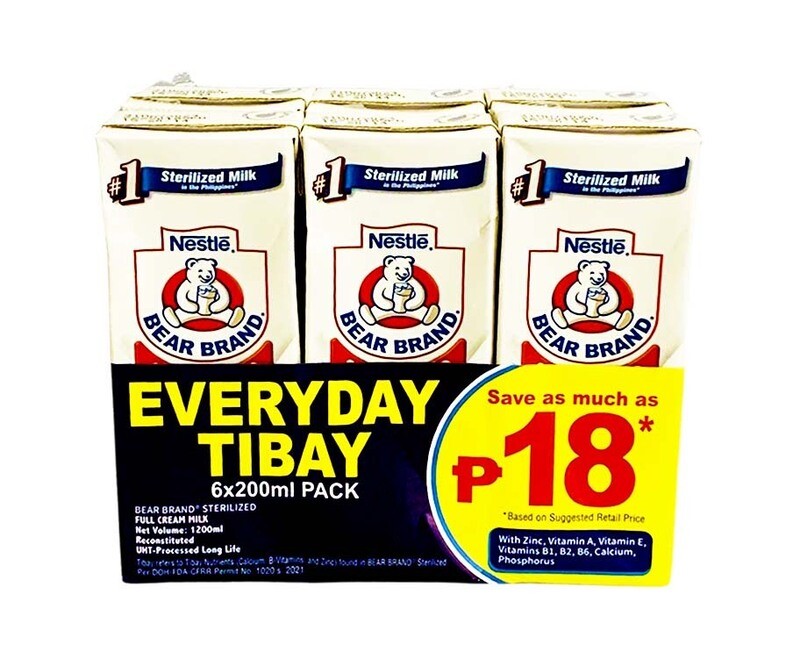 Nestlé Bear Brand Full Cream Milk (6 Packs x 200mL)