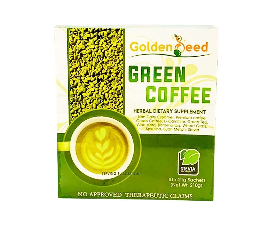 Golden Seed Green Coffee Herbal Dietary Supplement (10 Packs x 21g) 210g