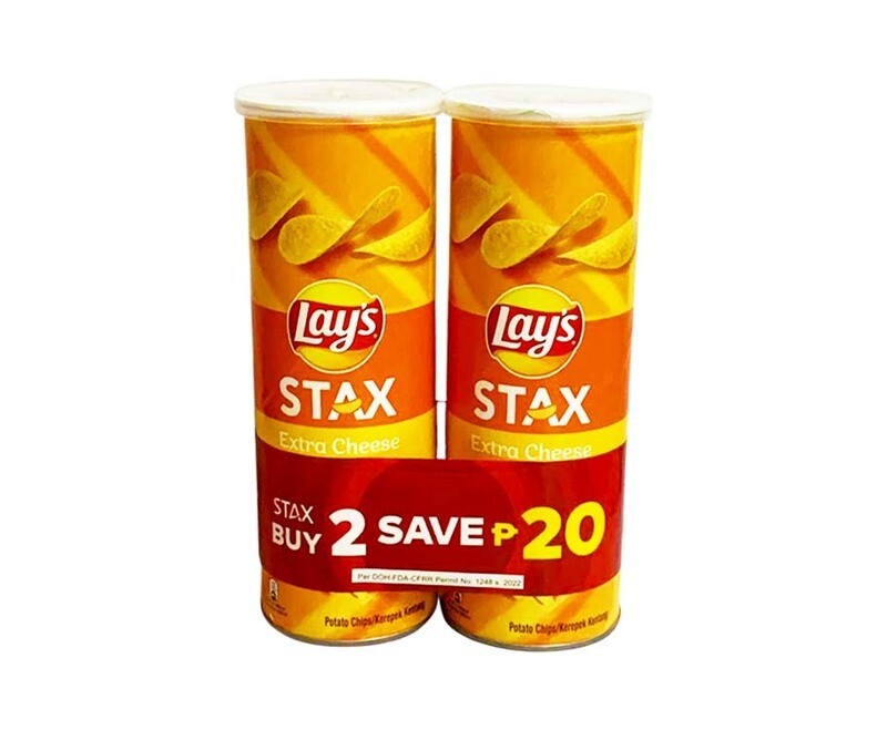 Lay’s Stax Potato Chips Extra Cheese Flavour (2 Packs x 105g)