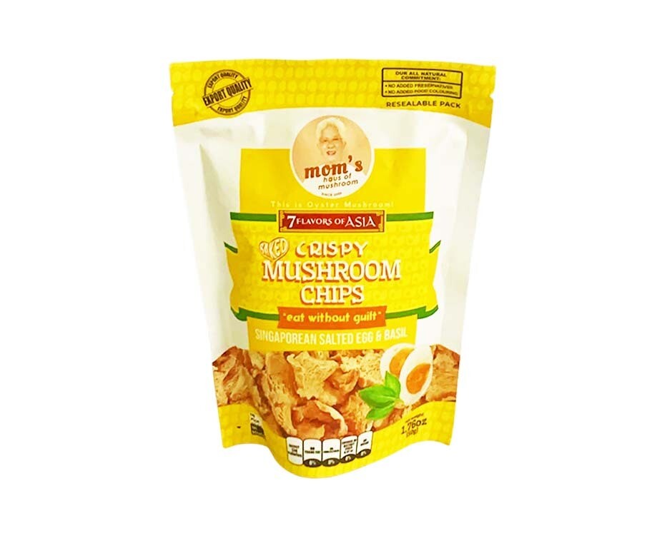 Mom’s Crispy Mushroom Chips Singaporean Salted Egg & Basil 1.76oz (50g)