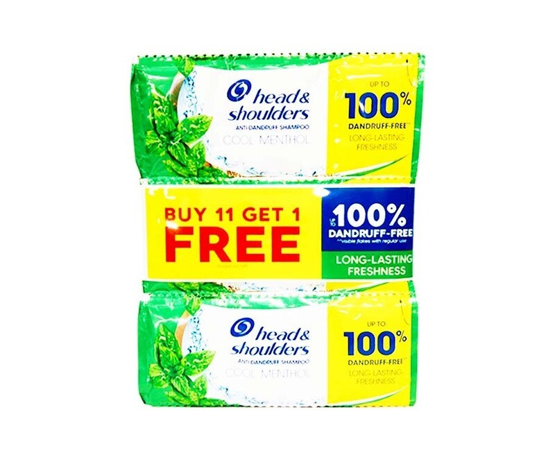 Head & Shoulders Anti-Dandruff Shampoo Cool Menthol (11+1 Sachets x 12mL)