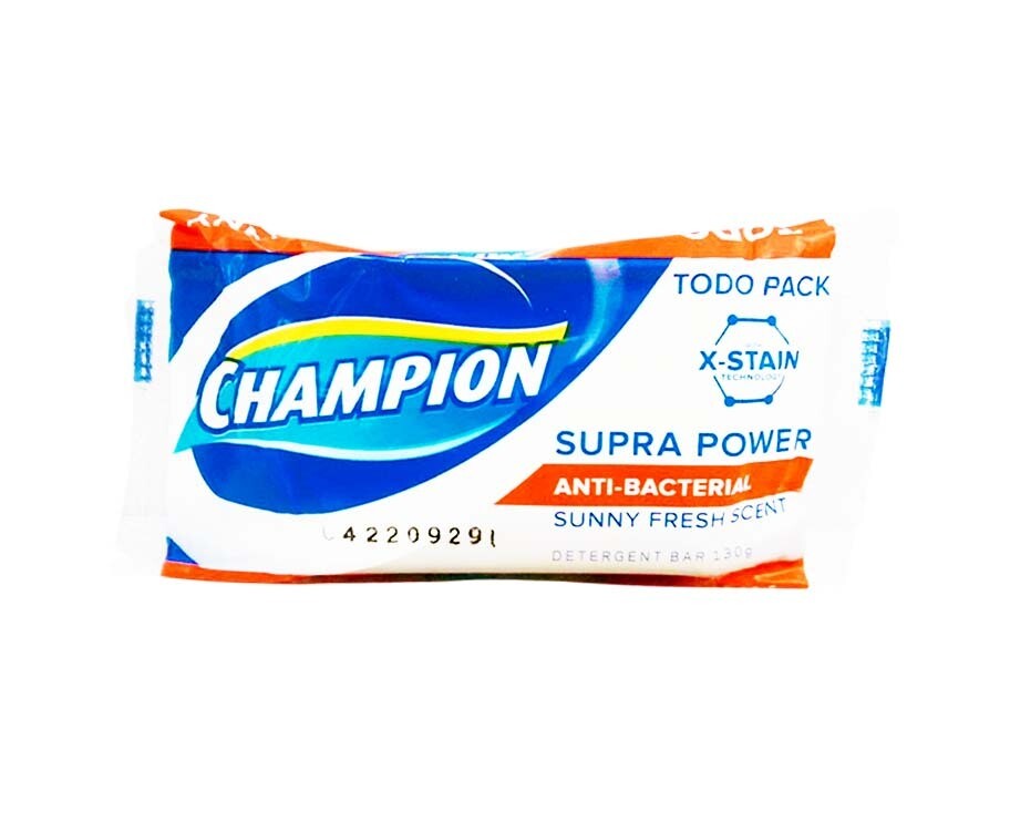 Champion Supra Power Anti-Bacterial Sunny Fresh Scent Detergent Bar 130g