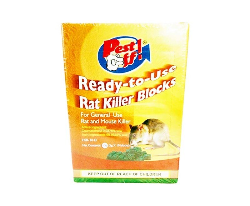 Pest Off! Ready-To-Use Rat Killer Blocks (10 Blocks x 5g)