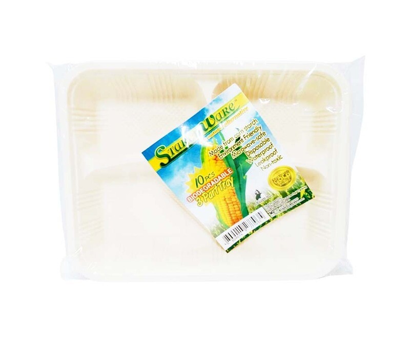 StarchWare Biodegradable 3 Part Tray 10 Pieces