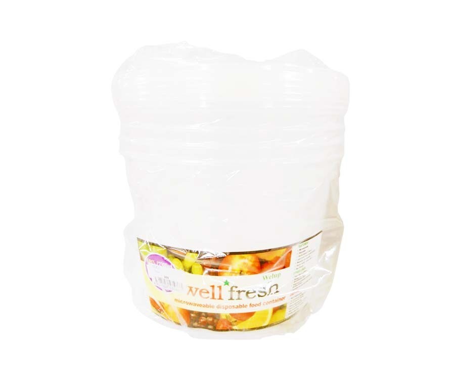 Welup Well Fresh Microwaveable Disposable Food Round Container 2300mL 5 ...