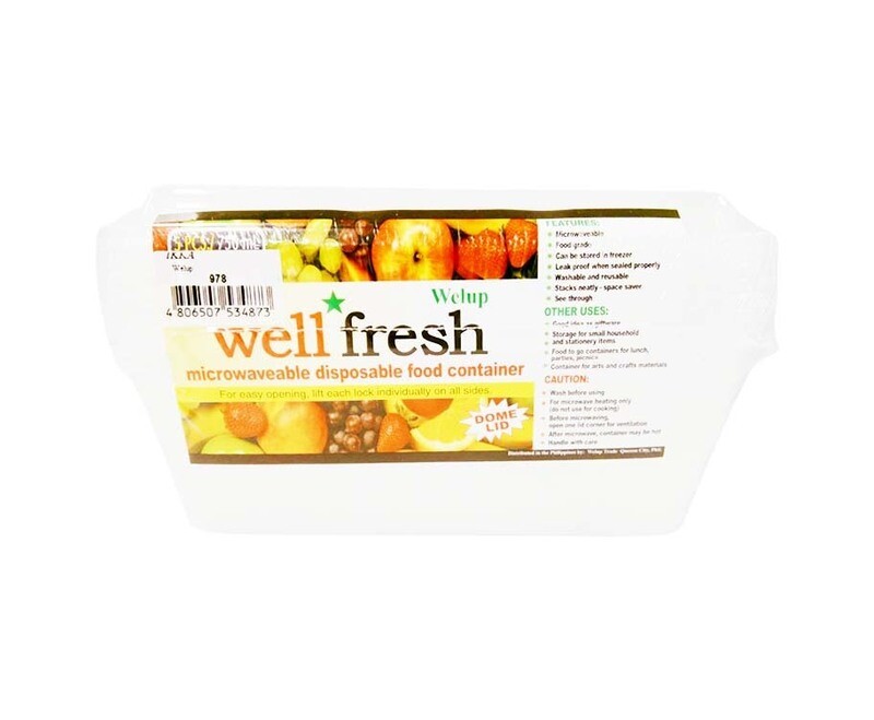 Welup Well Fresh Microwaveable Disposable Food Container 750mL 5 Pieces