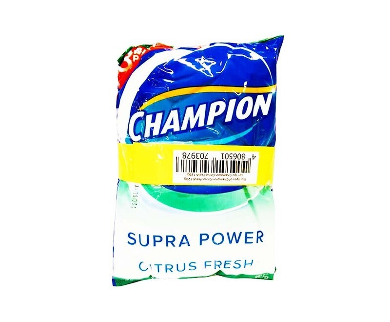 Champion Supra Power Citrus Fresh Detergent Powder (6+1 Sachets x 120g)
