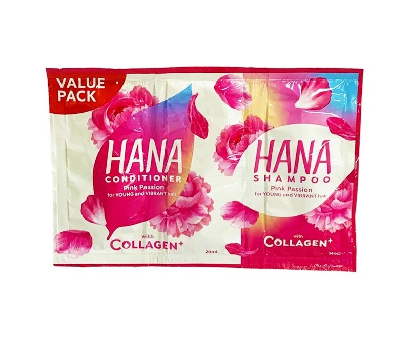Hana Conditioner Pink Passion with Collagen 20mL + Hana Shampoo Pink ...