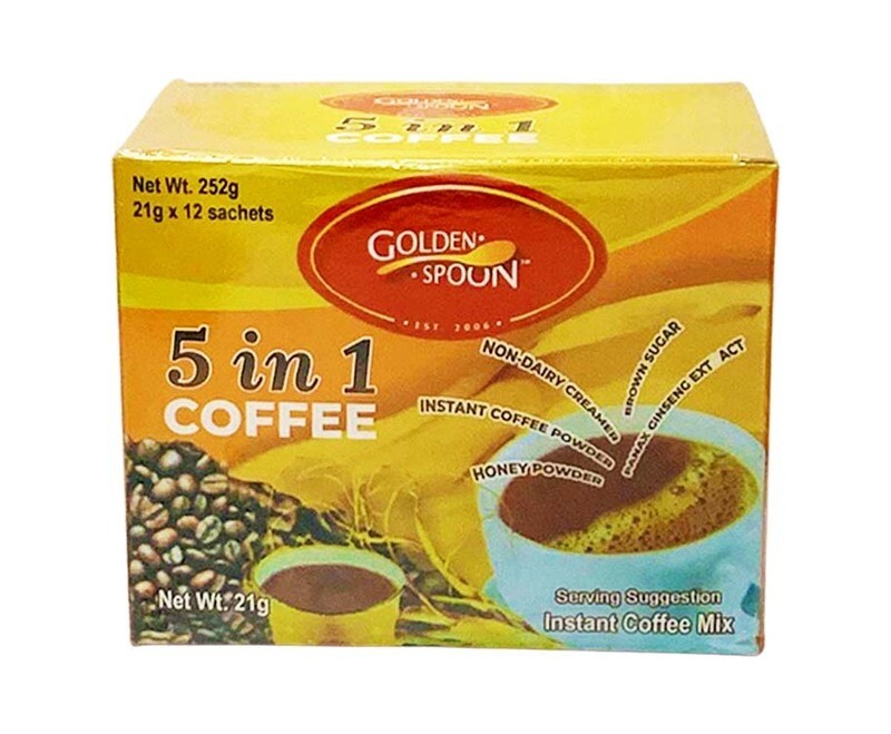 Seamaxx Golden Spoon 5-in-1 Coffee Instant Coffee Mix (12 Packs x 21g)