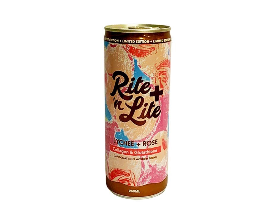 Rite 'n Lite Lychee + Rose Collagen & Glutathione Carbonated Flavored ...