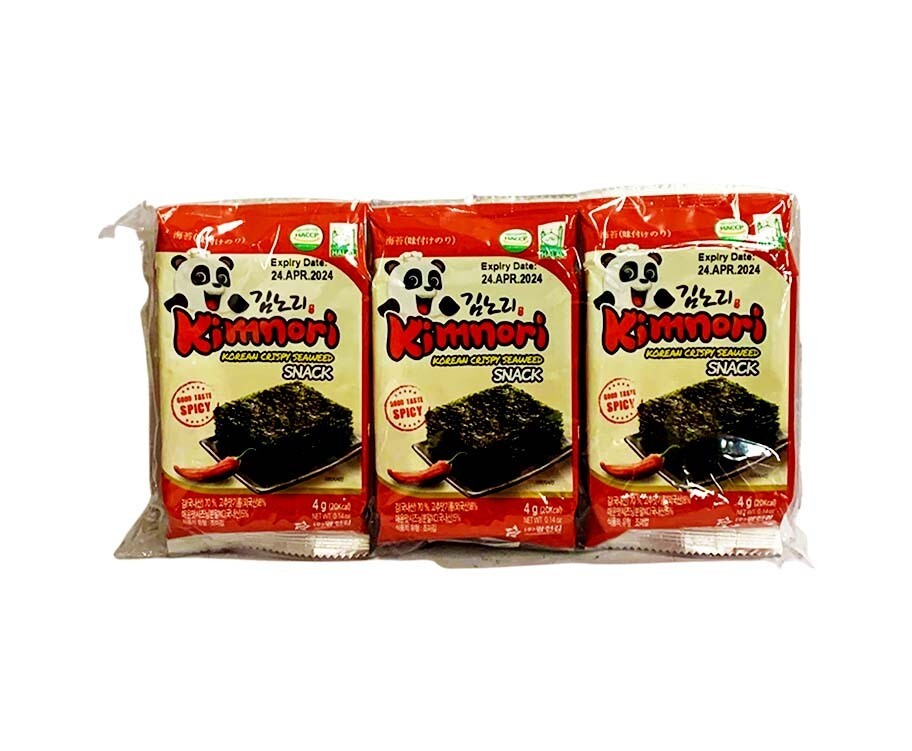 Kimnori Korean Crispy Seaweed Snack Spicy (3 Packs x 4g)