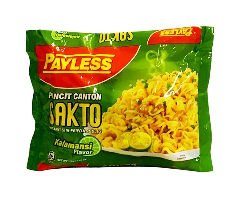 Payless Pancit Canton Sakto Instant Stir-Fried Noodles Kalamansi Flavor 70g