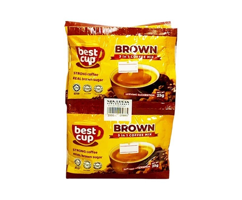 Best Cup Brown 3-in-1 Coffee Mix Strong Coffee Real Brown Sugar (10+5 ...