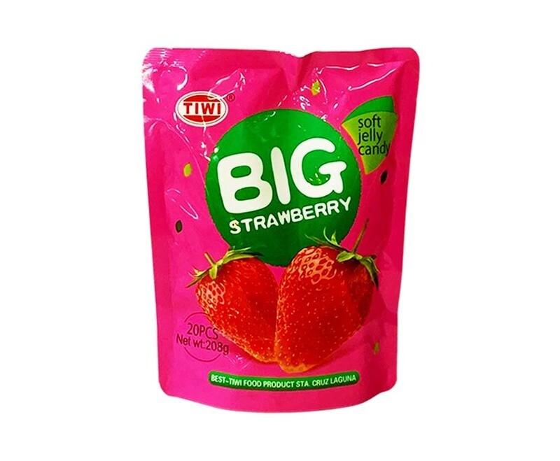 Tiwi Big Strawberry Soft Jelly Candy 20 Pieces 208g