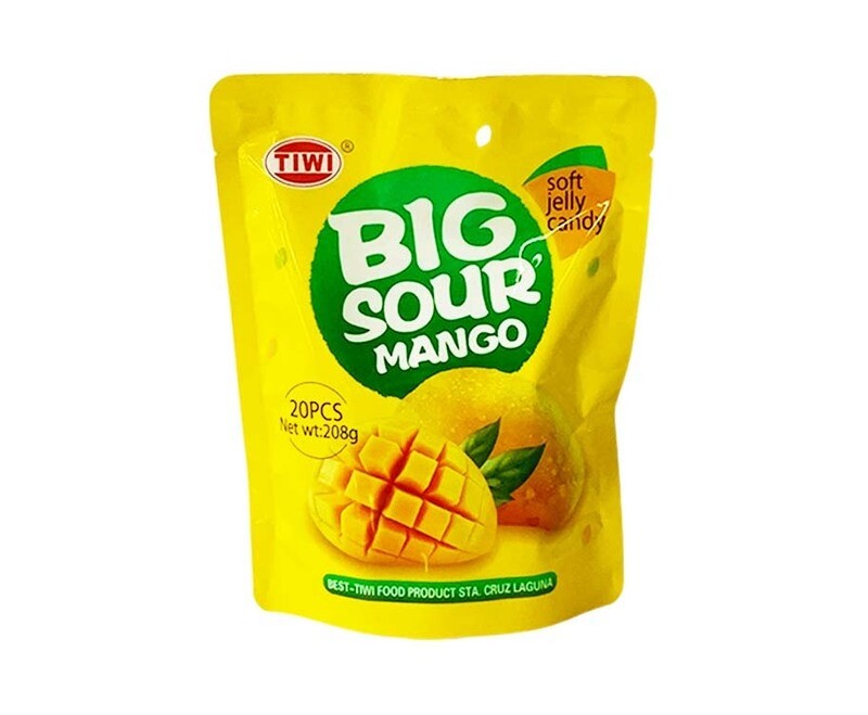 Tiwi Big Sour Mango Soft Jelly Candy 20 Pieces 208g