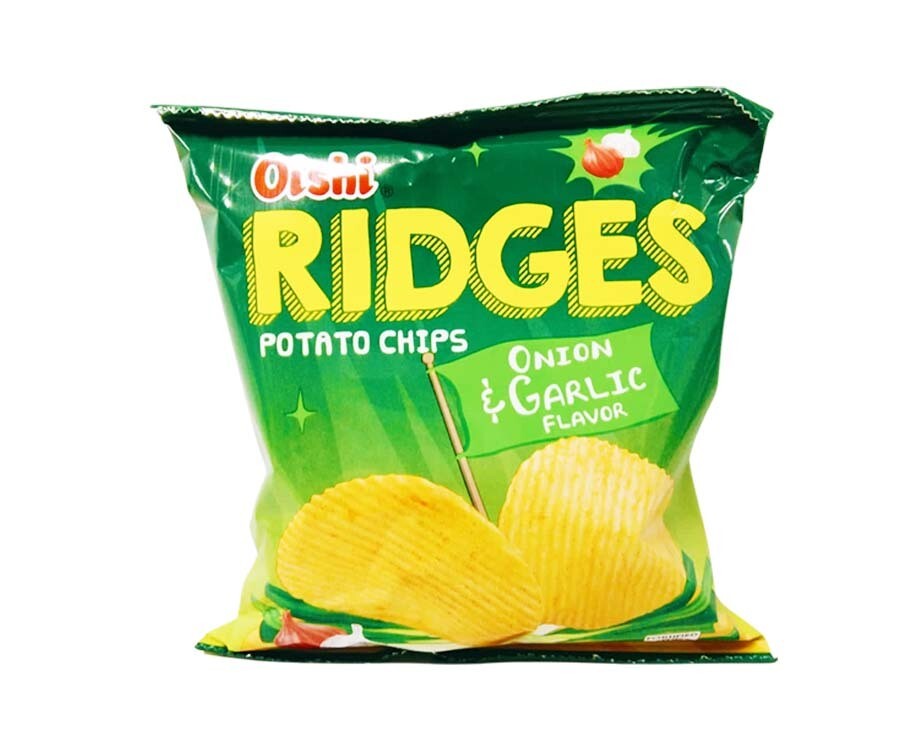 Oishi Ridges Potato Chips Onion & Garlic Flavor 22g