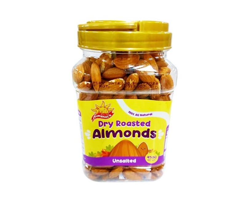 Sunsnack Dry Roasted Almonds Unsalted 450g