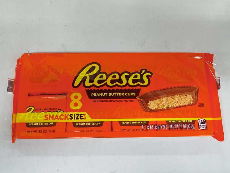 Reese's Peanut Butter Cups (8 Snack Size Cups x 15g) 124g