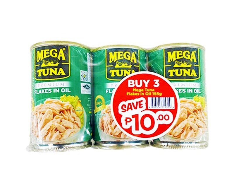 Mega Tuna Premium Flakes in Oil (3 Packs x 155g)