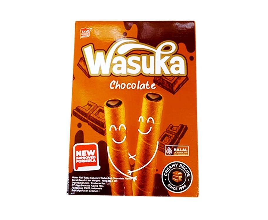 Wasuka Wafer Roll Chocolate Flavor (20 Sticks x 9g) 180g