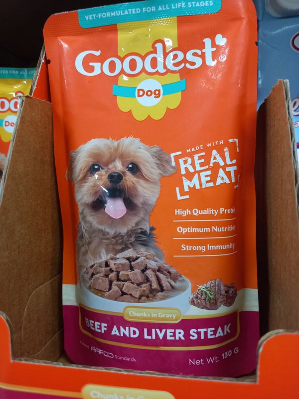 Goodest dog food chunks in gravy beef & liver steak 130g