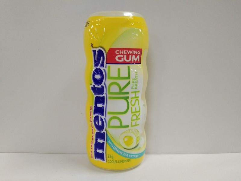 Menthos Chewing Gum Pure Fresh with Green Tea Extract Sugar Free 27g