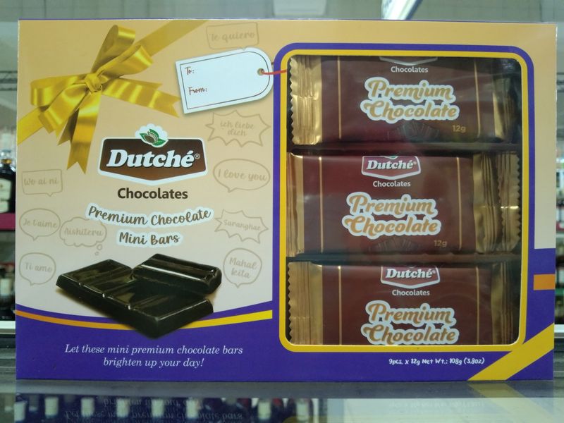 Dutché Chocolates Premium Chocolate Mini Bars 108g (9pcs. x 12g)