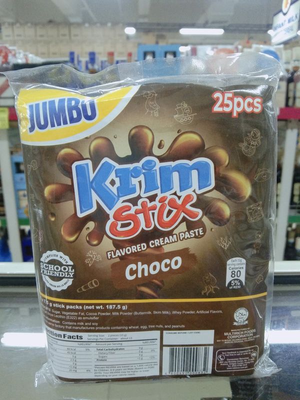 Krim Stix Choco Flavored Cream Paste Jumbo (25pcs. x 7.5g)
