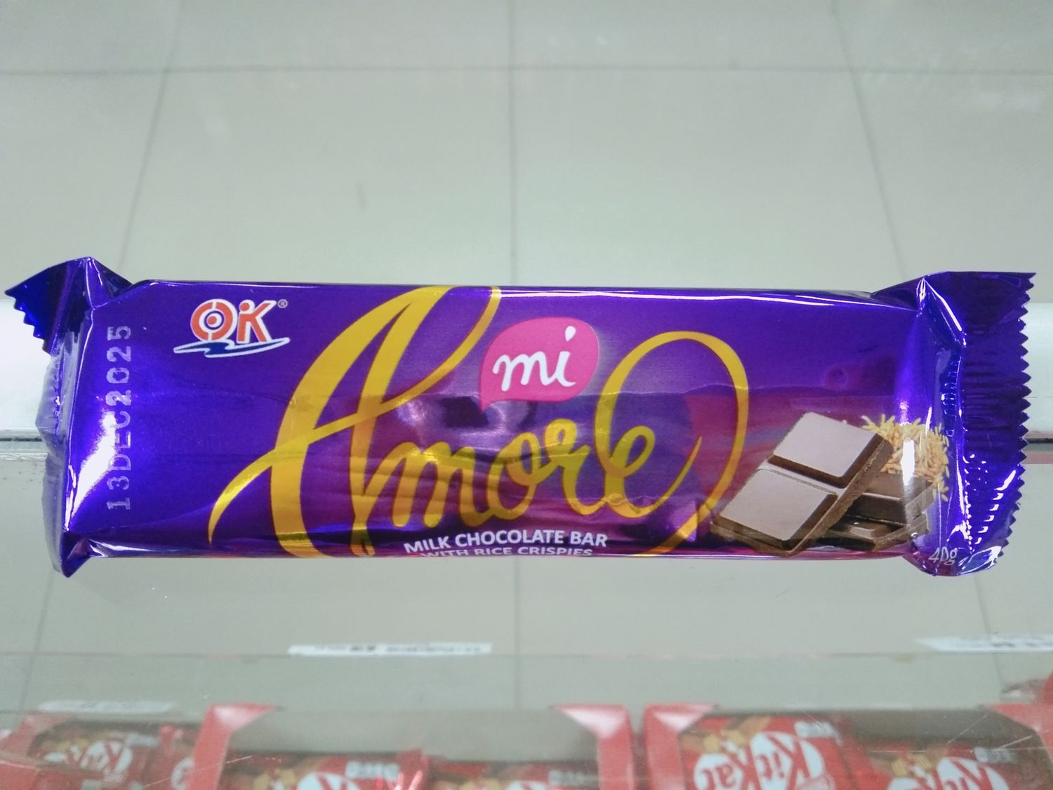OK Mi Amore Milk Chocolate Bar with Rice Crispies 40g