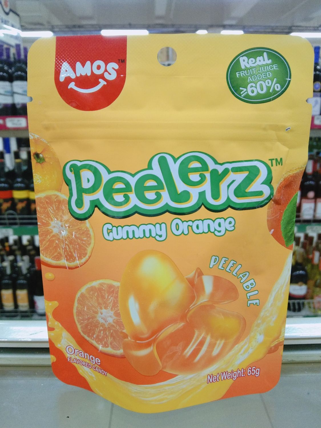 Amos Peelerz Gummy Orange Peelable Orange Flavor Candy 65g